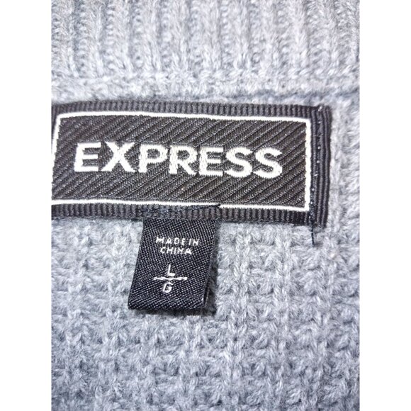 Express | Sweaters | Express Mens Express Grey Waffle Knit Sweater Size ...